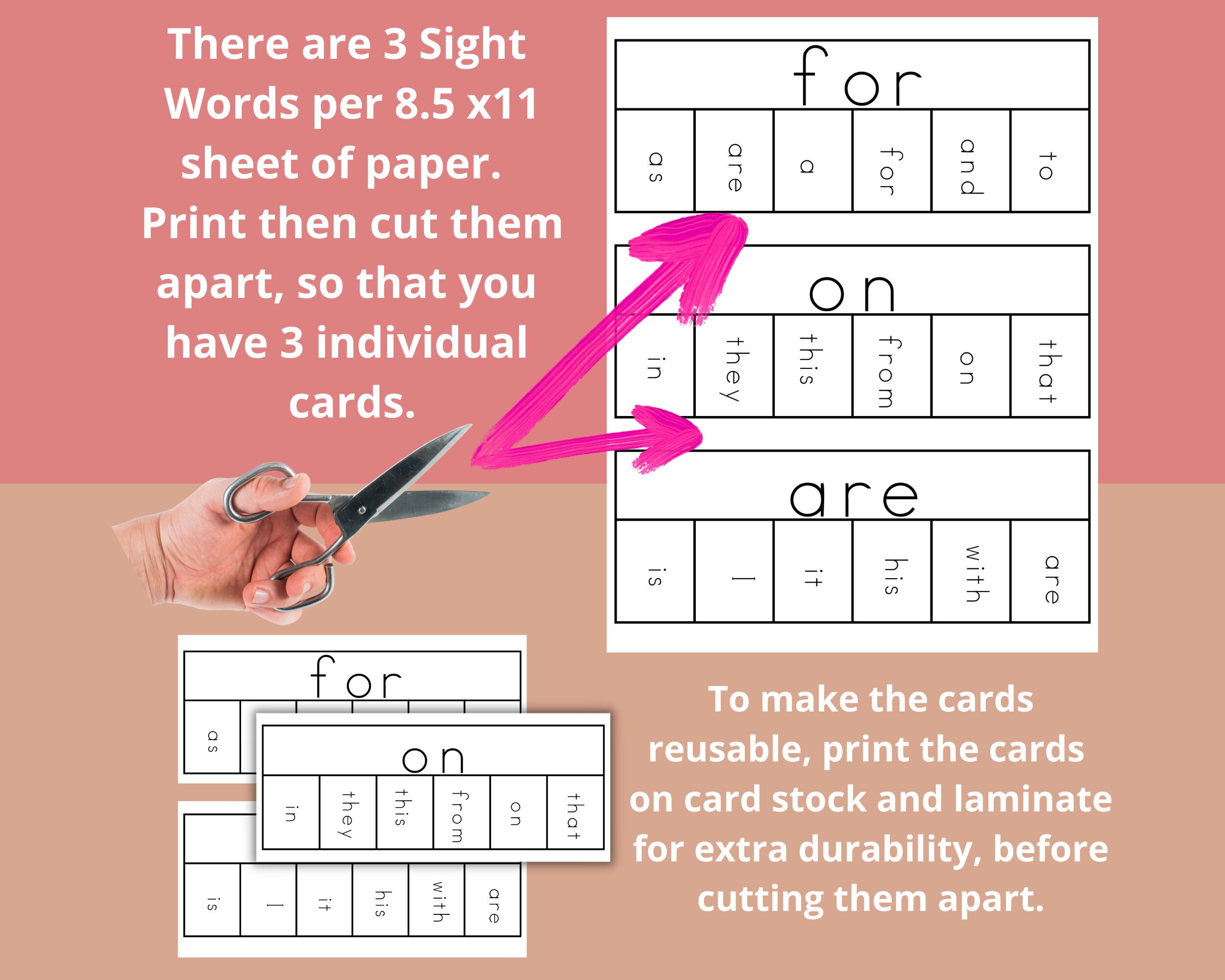 Fry Sight Words First Hundred Clip Cards and Flashcards - Etsy