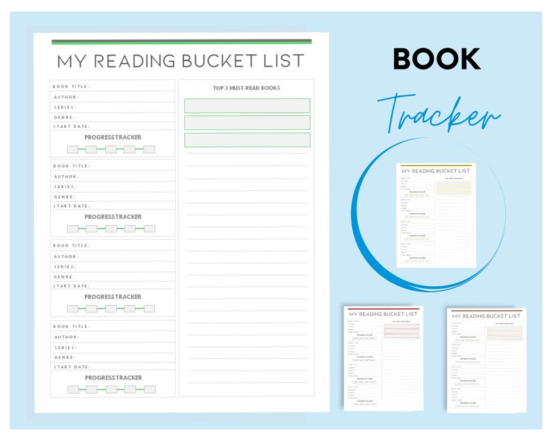 Reading Bucket List Tracker | Printable Organizer for Book Lovers - Etsy