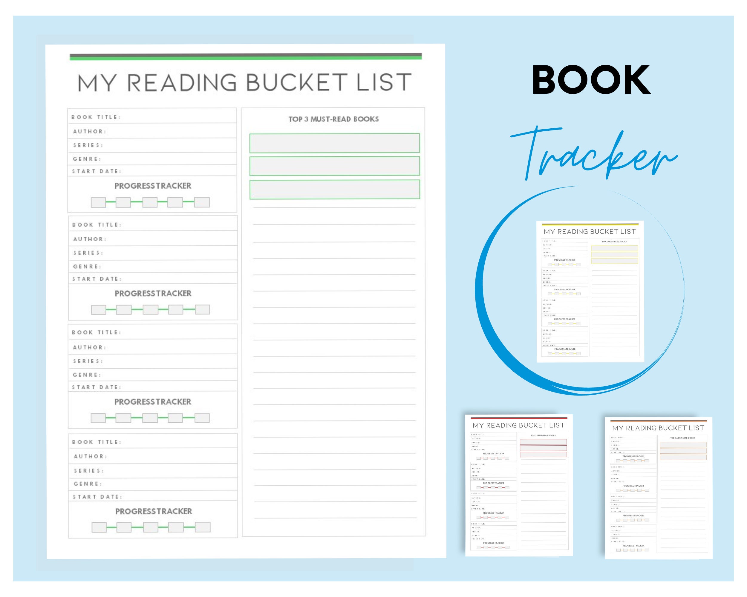Reading Bucket List Tracker | Printable Organizer for Book Lovers - Etsy