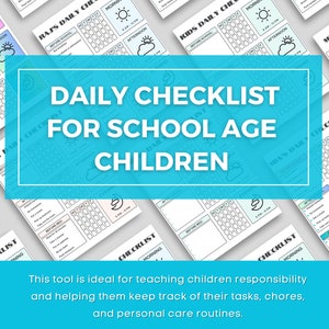 Kids Daily Schedule Checklist Printable | Editable Chore ...