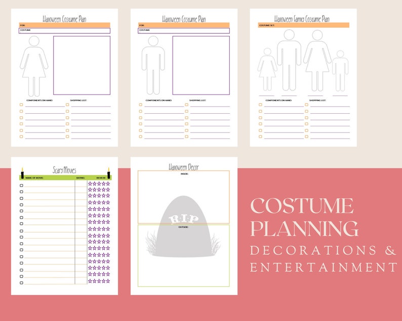 Halloween Party Planner, Costume & Menu Organizer (digital Download) - Etsy