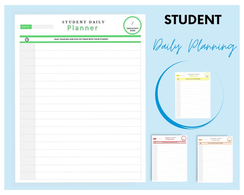 Student Daily Planner Page Printable Tool for Daily Organization - Etsy