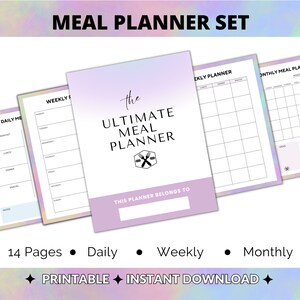 Printable Meal Planner | Daily, Weekly & Monthly Prep | Shopping List ...