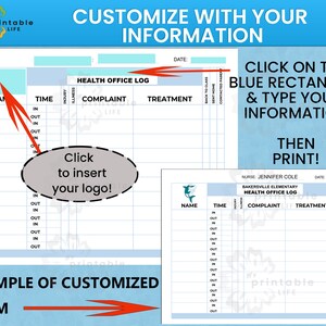 HEALTH OFFICE LOG, School Nurse Sign-in Sheet - Etsy