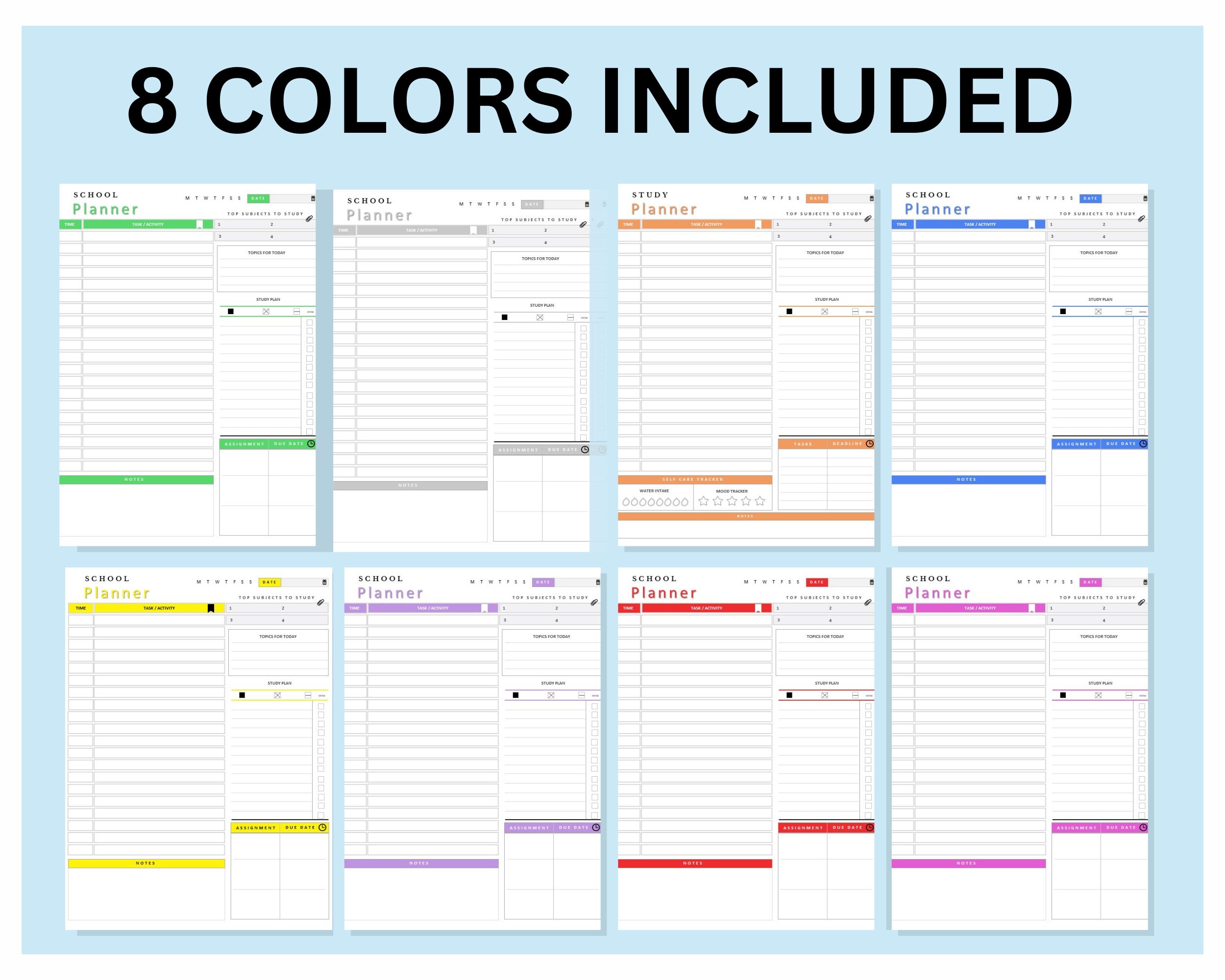 School Daily Planner Page | Printable Organizer for Students and ...