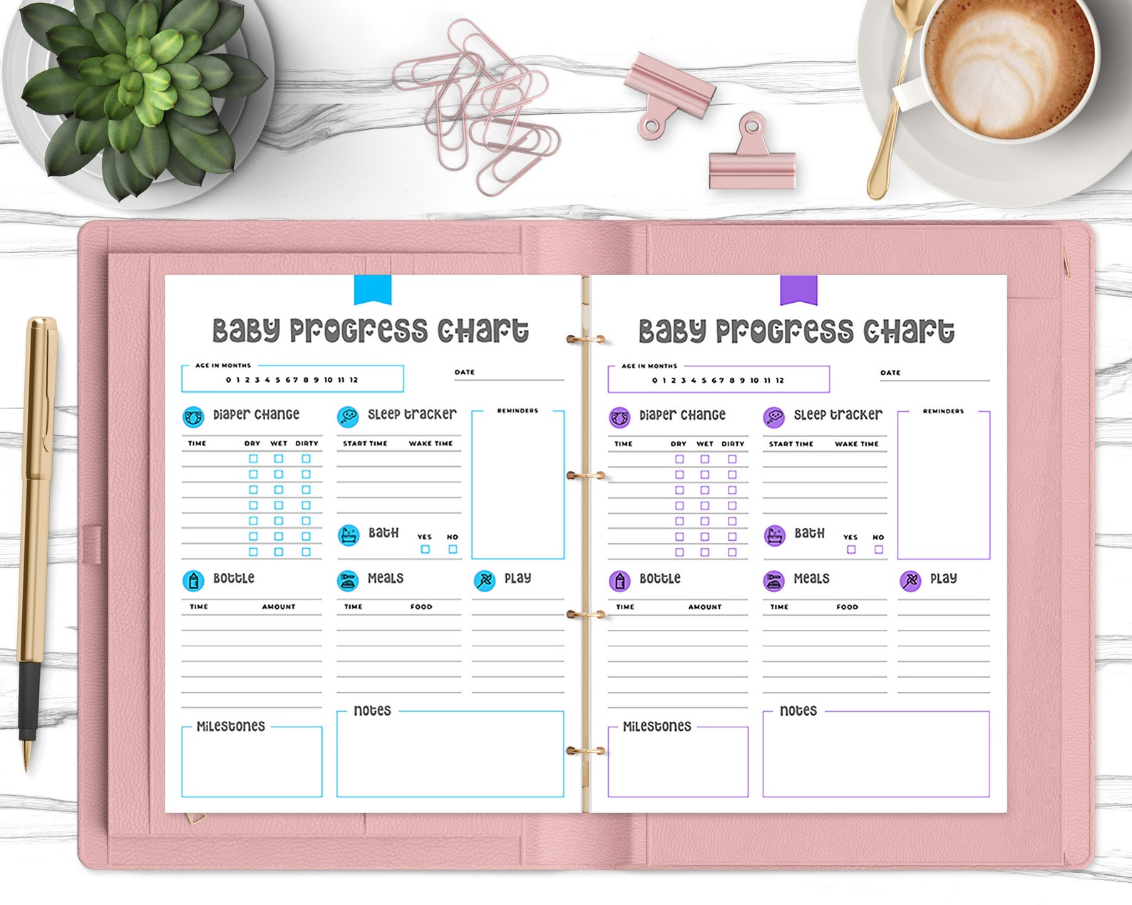 Baby Tracker Printable Progress Chart Daily Infant Care - Etsy