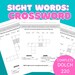 Sight Words Crossword Puzzle Worksheets 220 Dolch Words 33 Puzzles With ...