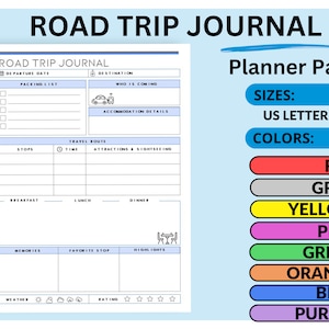 Road Trip Journal Printable | Travel Planner | Vacation Tracker ...