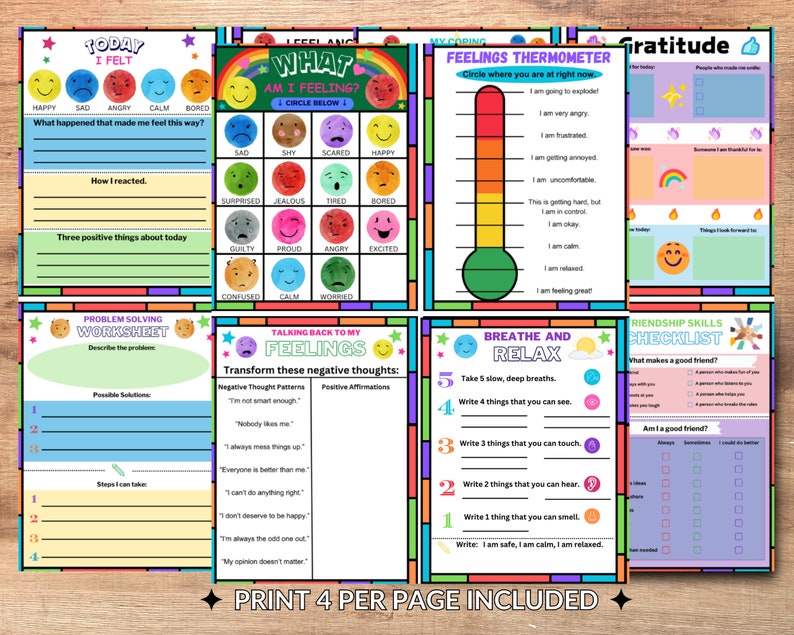 Kids' Emotions Worksheets | Emotional Intelligence Self-control ...