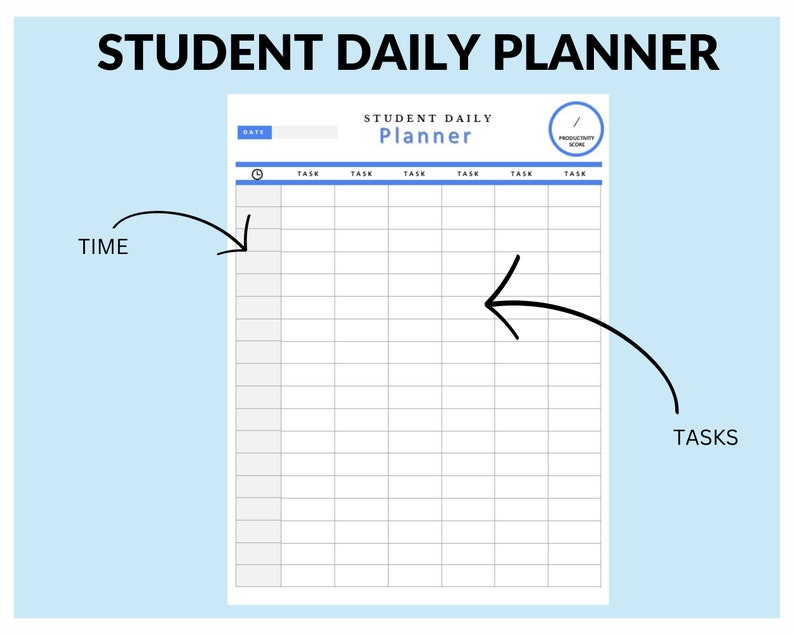 Student Daily Planner Page | Printable Organizer - Etsy