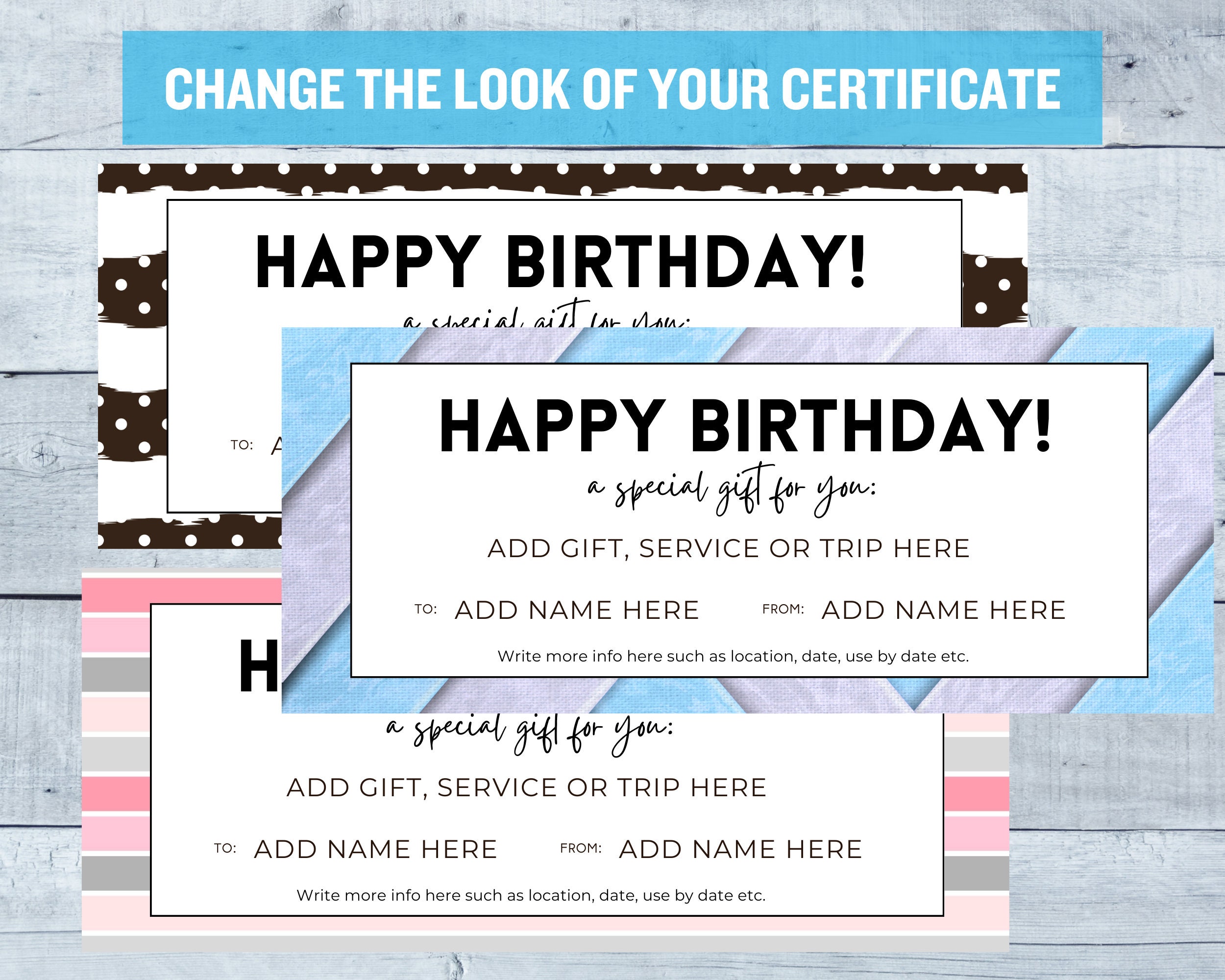 Custom Happy Birthday Certificate | Editable Template on Canva ...