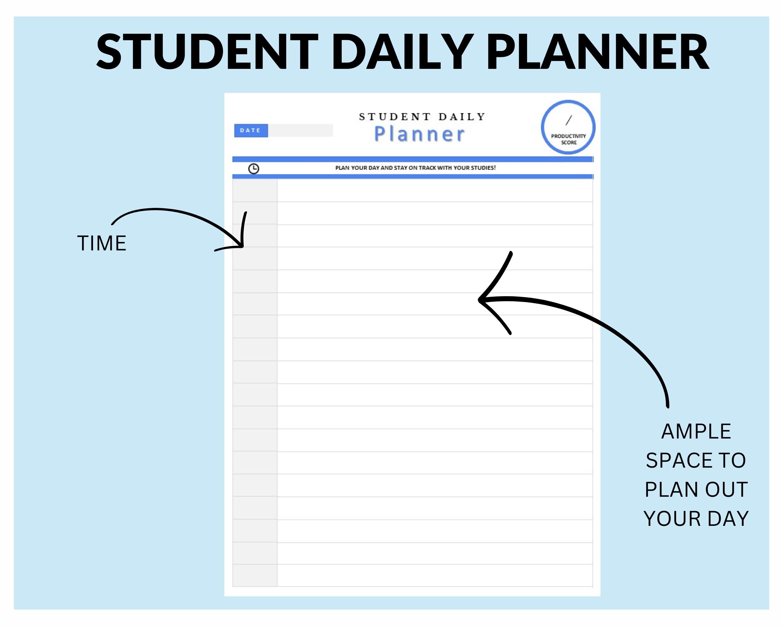 Student Daily Planner Page Printable Tool for Daily Organization - Etsy