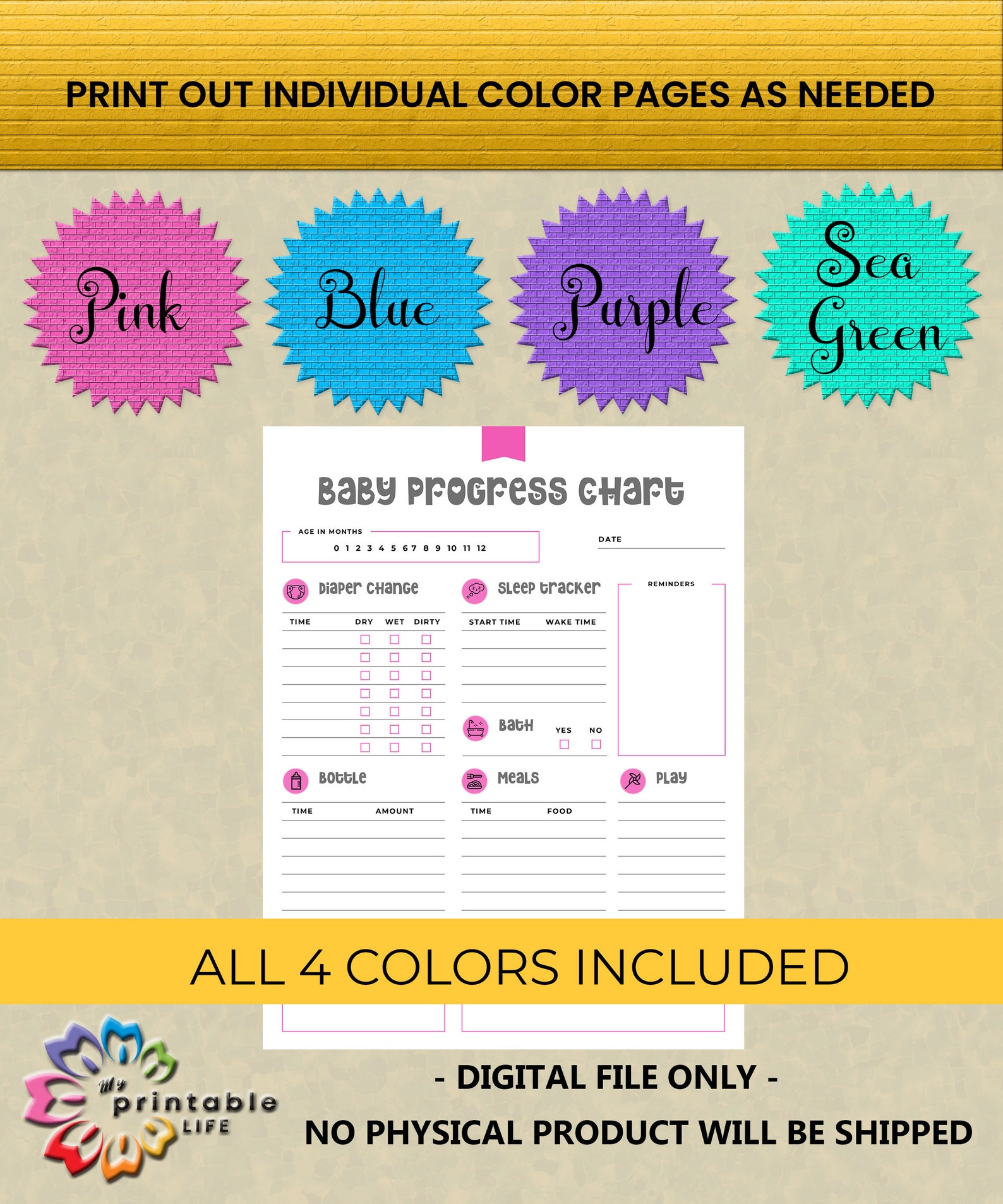 Baby Tracker Printable Progress Chart Daily Infant Care | Etsy