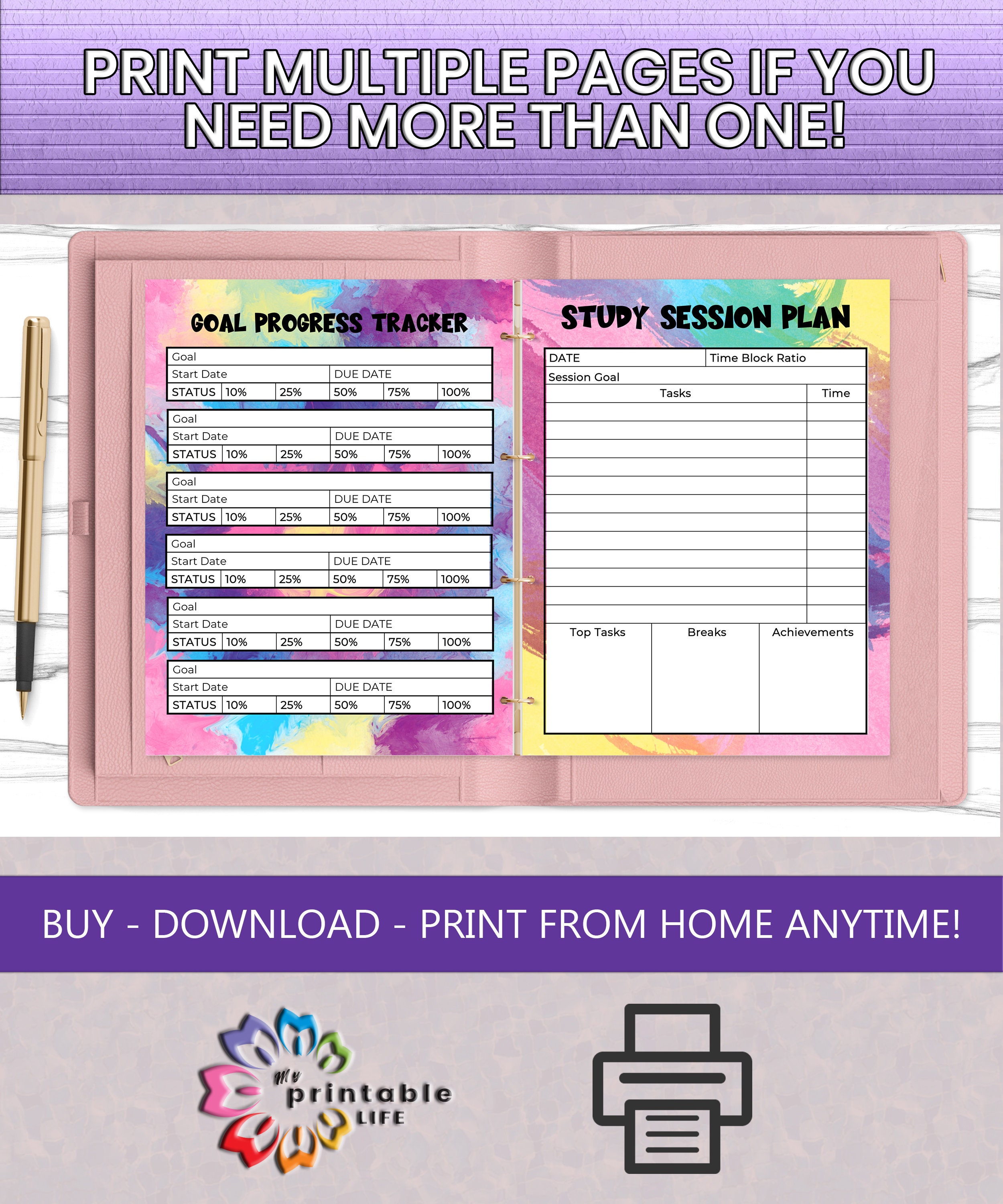Student Planner Printable, Undated School Planner, Homework Planner ...
