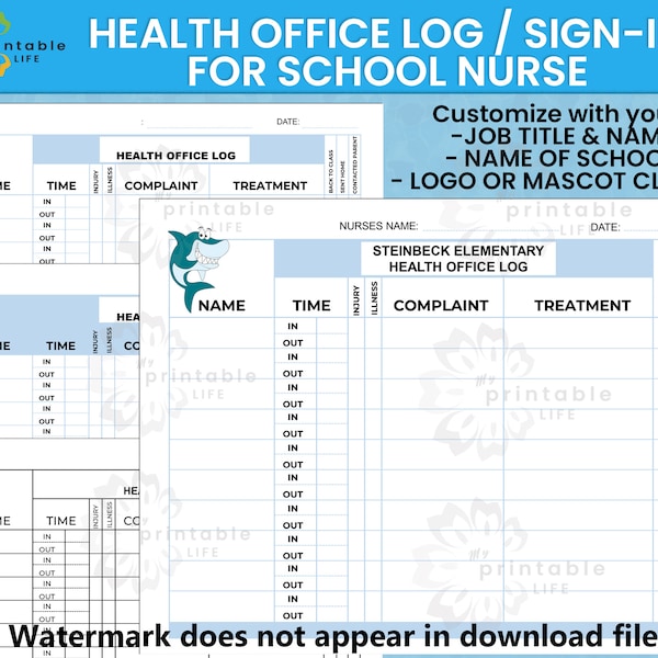 School Nurse Daily Log In - Etsy