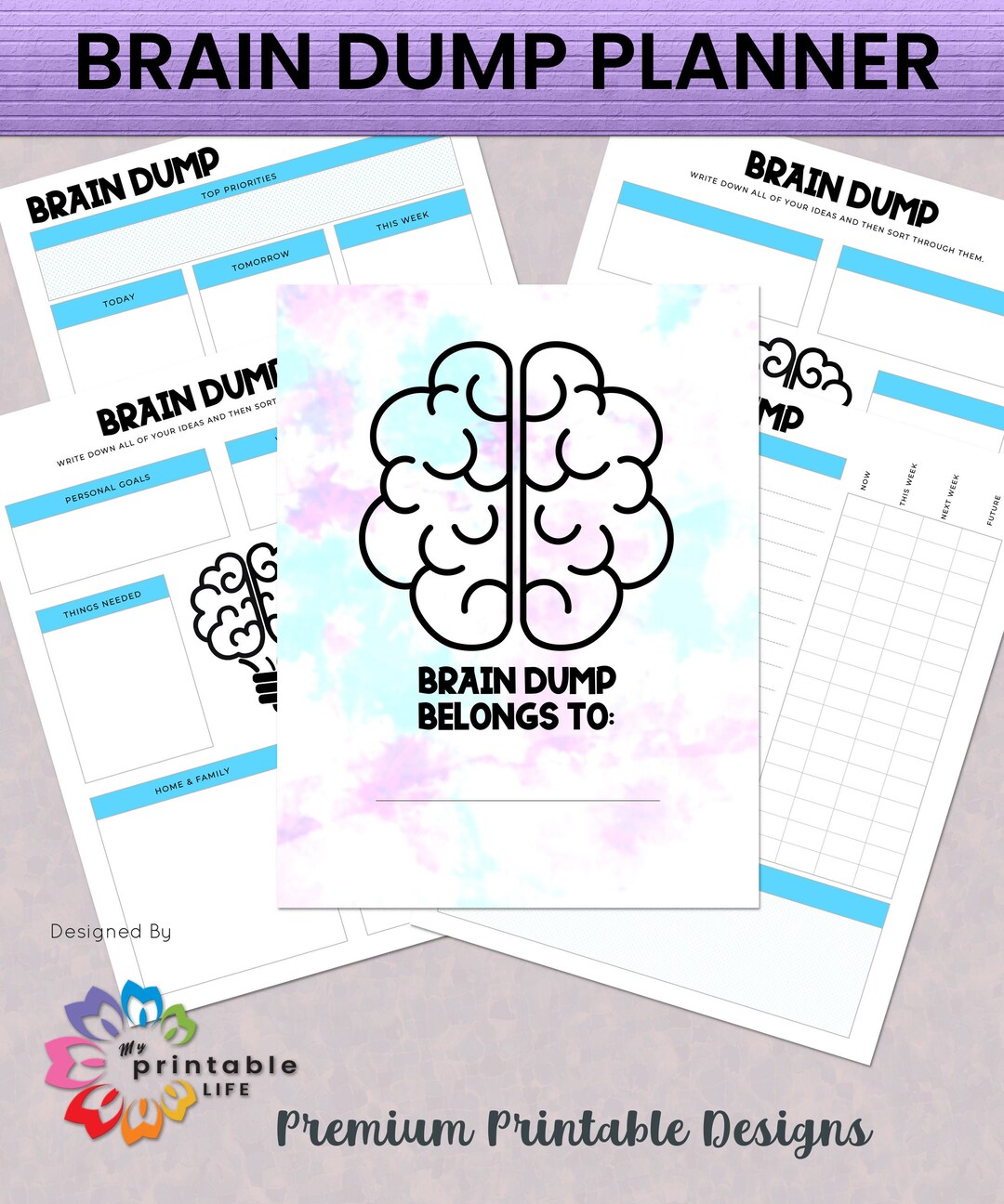 Brain Dump Journal Planner Printable Thought Organizer - Etsy