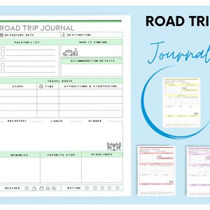 Road Trip Journal Printable | Travel Planner | Vacation Tracker ...
