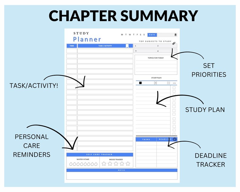 Study Planner Page Printable Student Organizer - Etsy