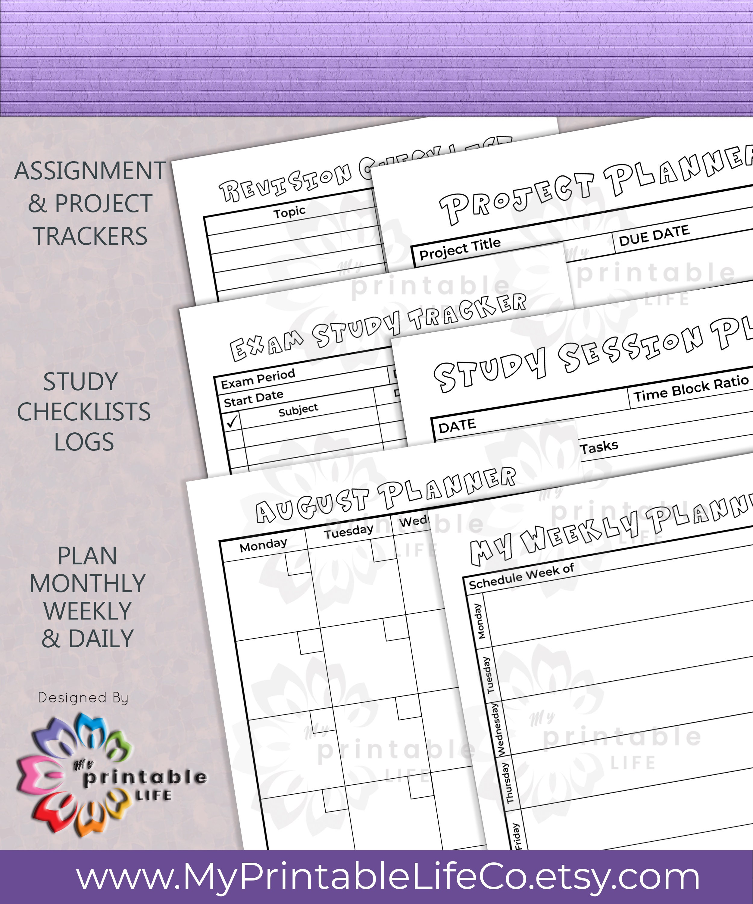 Student Planner Printable, Undated School Planner, Homework Planner ...