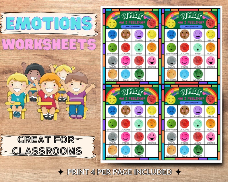 Kids' Emotions Worksheets | Emotional Intelligence Self-control ...