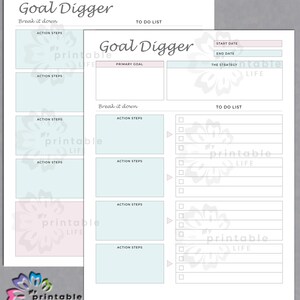 Goal Digger Planner Printable, Big Goal Action Plan, Monthly Goal Plan ...