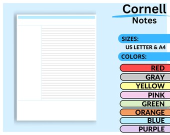 Cornell Notes Printable Note Paper Cornell Note Taking System Student ...