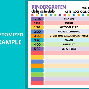 Daycare Daily Schedule for Kindergarten Printable Child Care Fillable ...