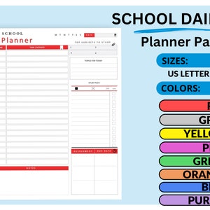 School Daily Planner Page | Printable Organizer for Students and ...