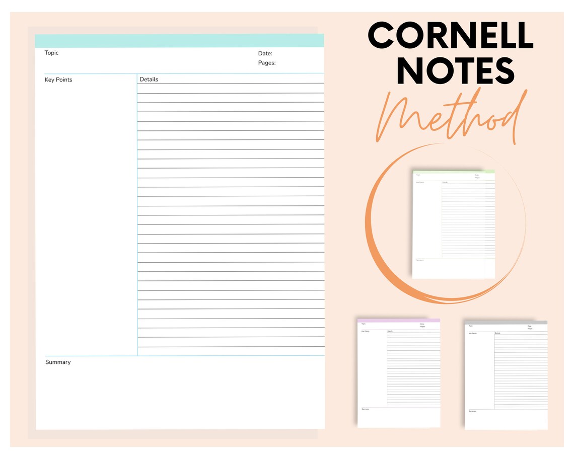 Cornell Notes Paper Printable: Effective Student Study Tool, Cornel ...