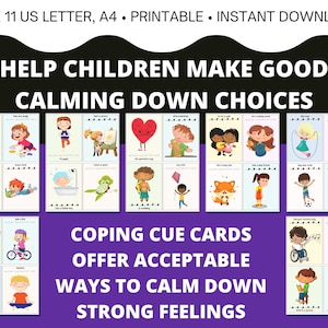 Coping Skills Cue Cards for Children - Etsy