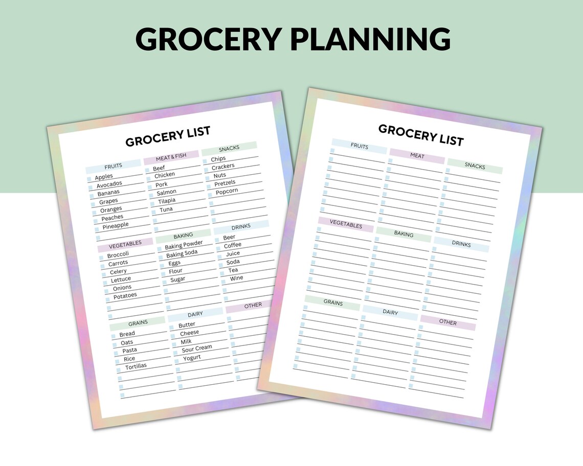 Printable Meal Planner Daily, Weekly & Monthly Prep Shopping List ...