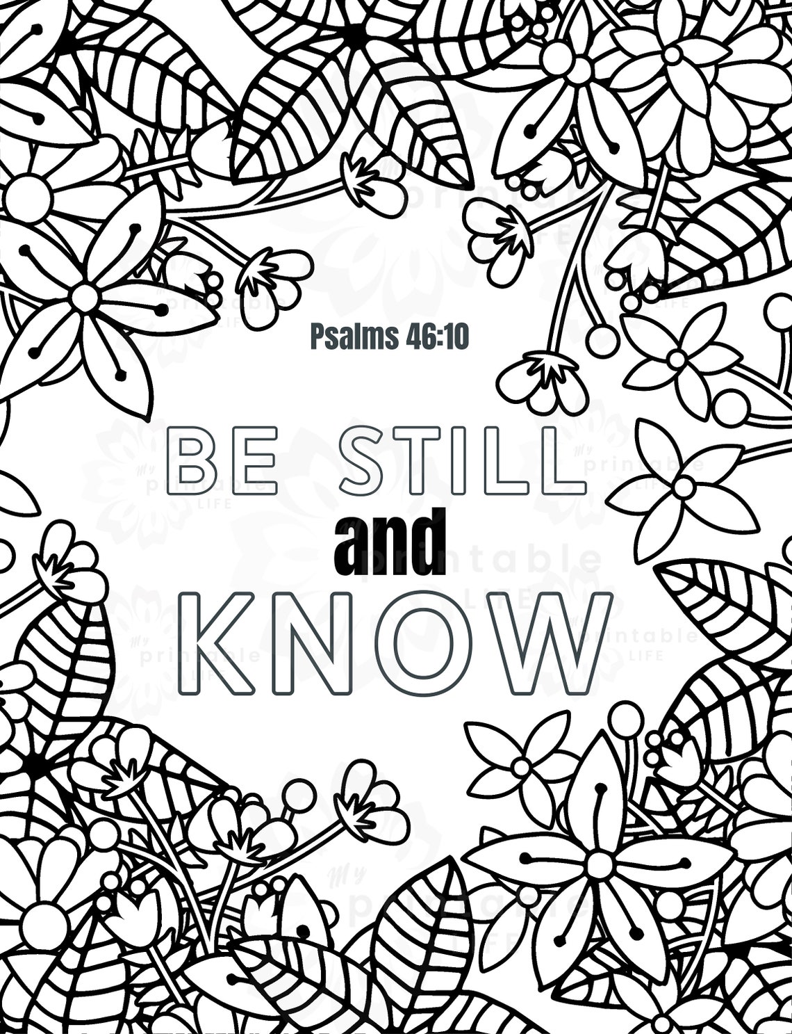 Bible Verse Coloring Pages Set of 6 Inspirational Quotes DIY | Etsy