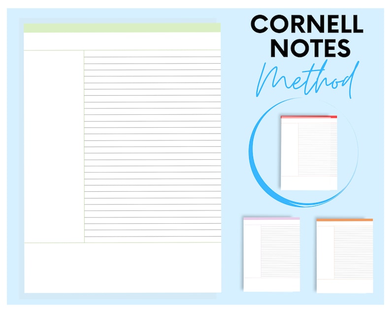 Cornell Notes Printable Paper: Effective Student Study Tool, Cornel ...
