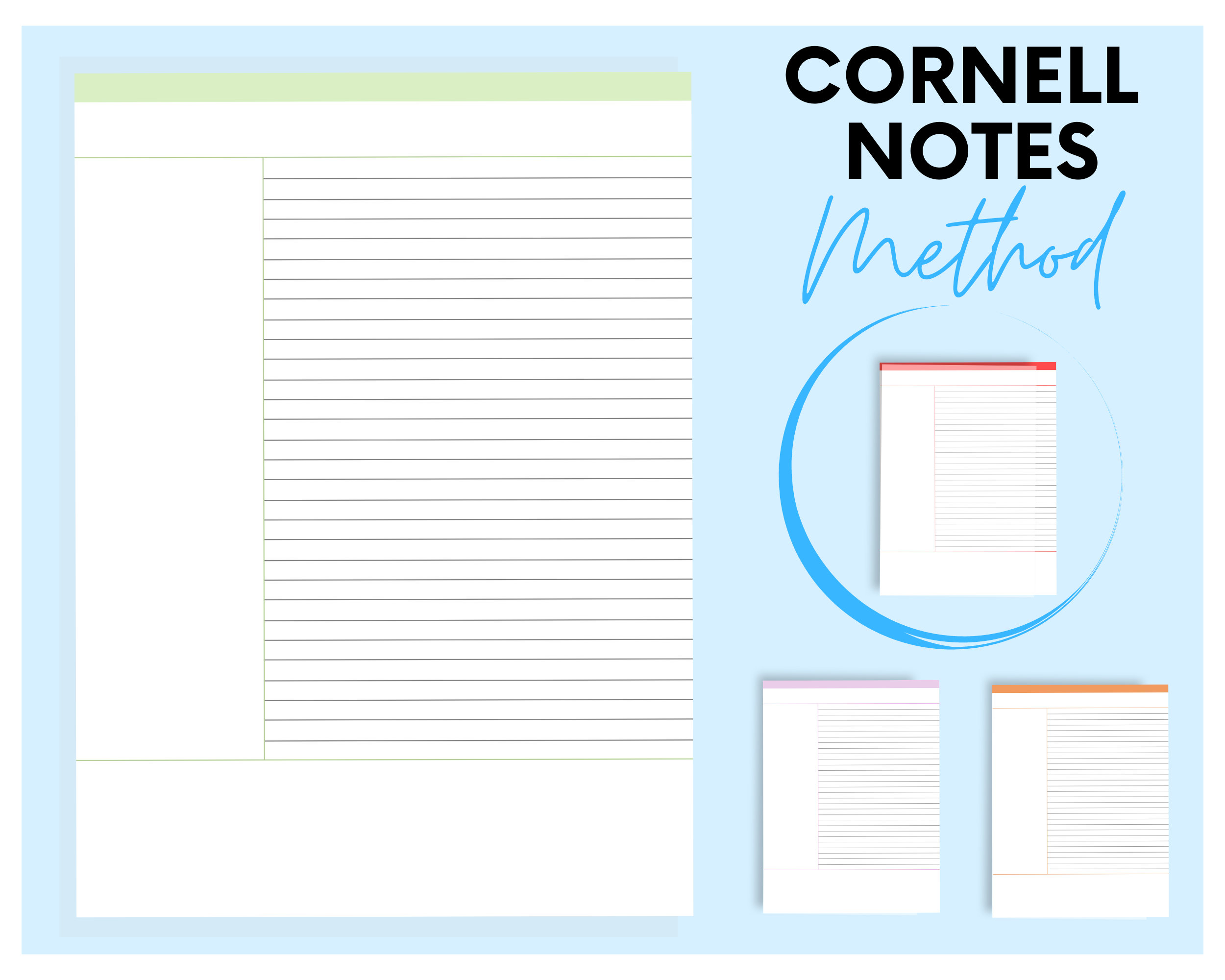Cornell Notes Printable Paper: Effective Student Study Tool, Cornel ...