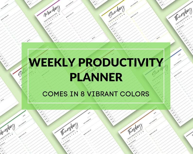 Printable Weekly Productivity Planner Stay Organized and - Etsy