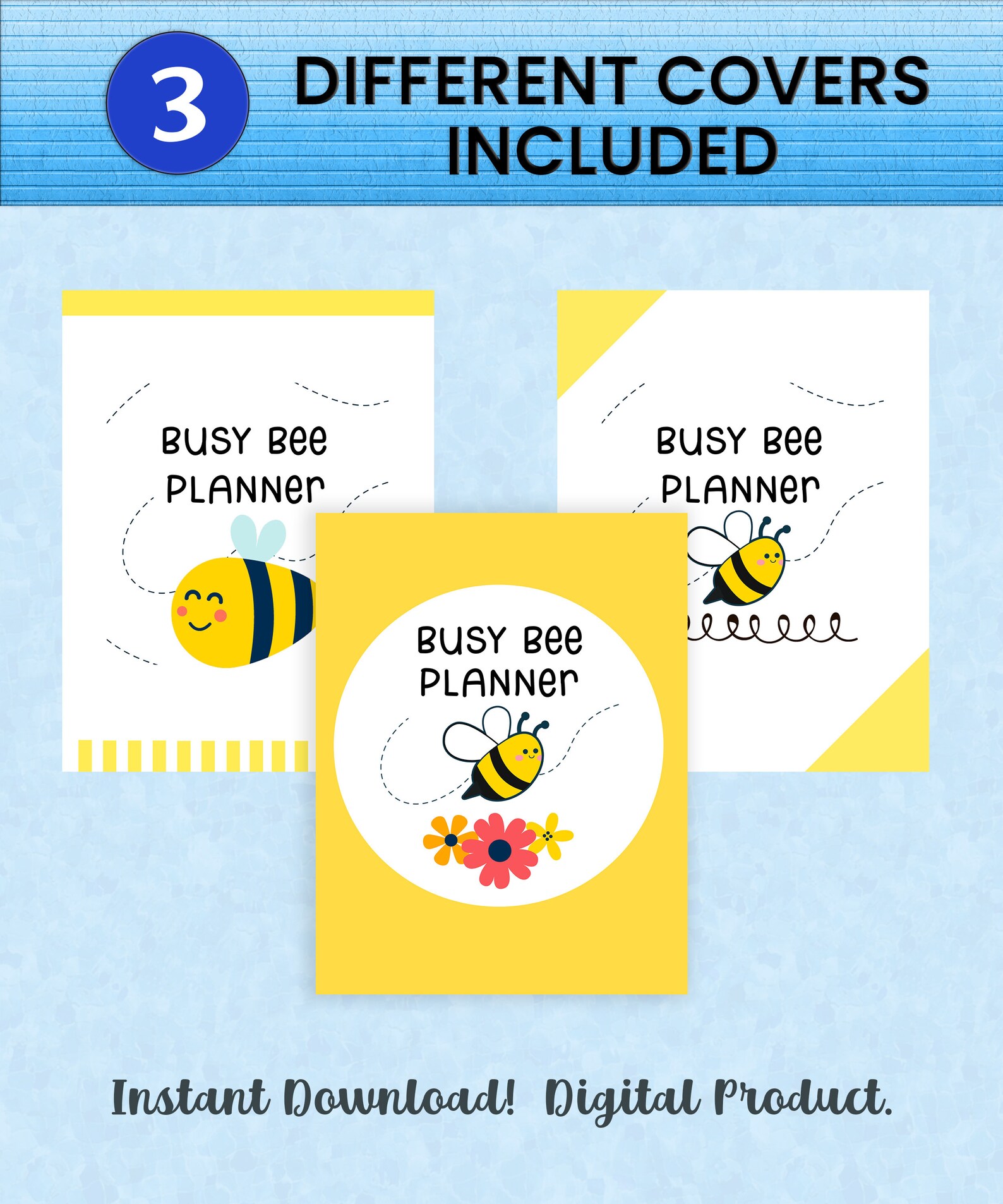 Busy Bee Planner, Undated Printable Productivity Planner, Daily Planner ...