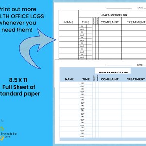 HEALTH OFFICE LOG, School Nurse Sign-in Sheet - Etsy