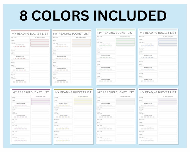 Reading Bucket List Tracker Printable Organizer for Book Lovers - Etsy