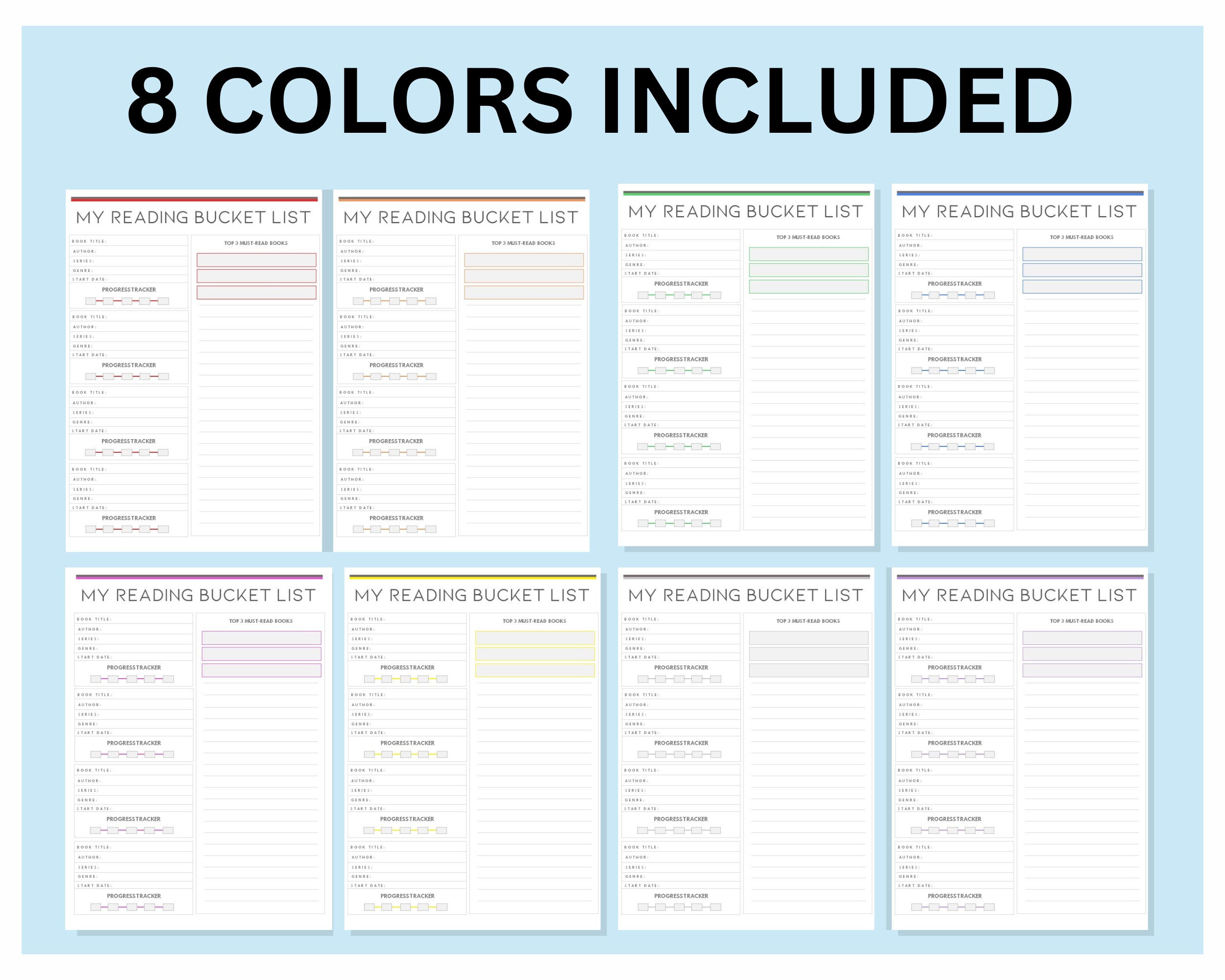 Reading Bucket List Tracker | Printable Organizer for Book Lovers - Etsy