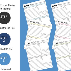 Class Notes Template, Printable Study Session, Subject Overview Pages ...