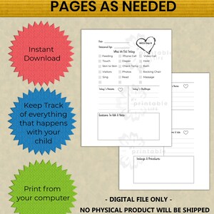 NICU Printable Journal - Planner - NICU Baby Book - Pages - Instant ...