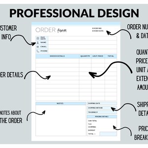 Craft Show Vendor Editable Order Form | Business Order Tracker ...