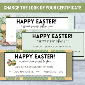 Editable Easter Celebration Certificate | Personalized Canva Design ...