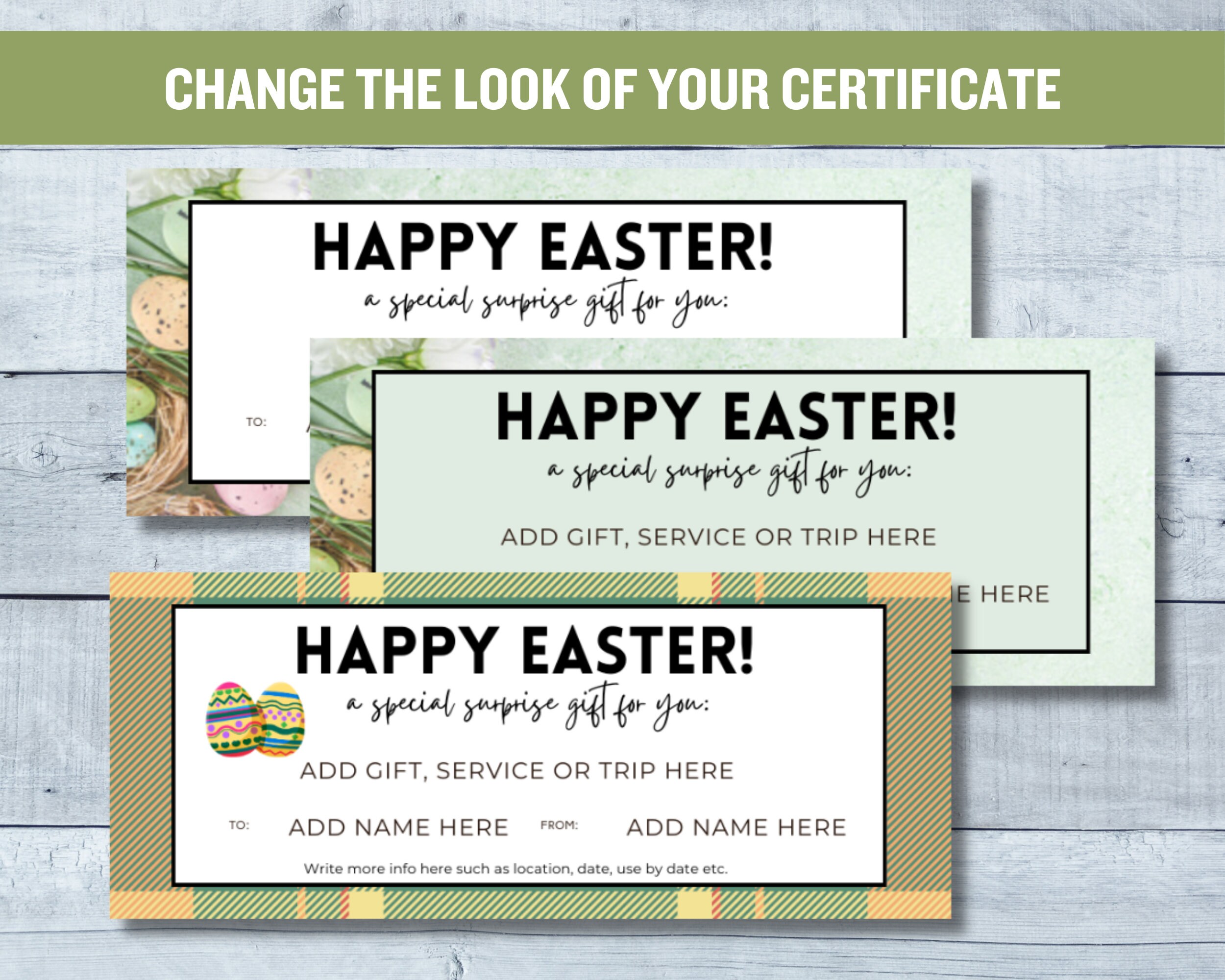 Editable Easter Celebration Certificate | Personalized Canva Design ...