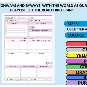 Road Trip Journal Printable | Travel Planner | Vacation Tracker ...