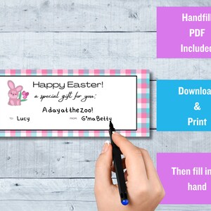 Easter Gift Certificate | Customizable Canva Template | Printable Bunny ...