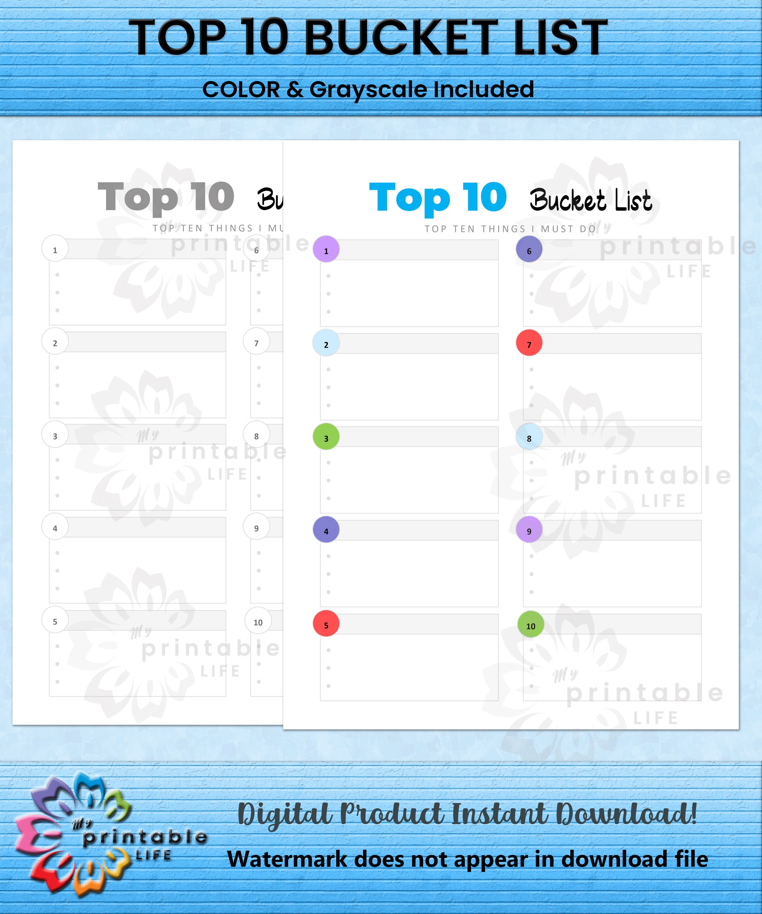 Bucket List Journal Page Printable Template 8.5 X 11 - Etsy