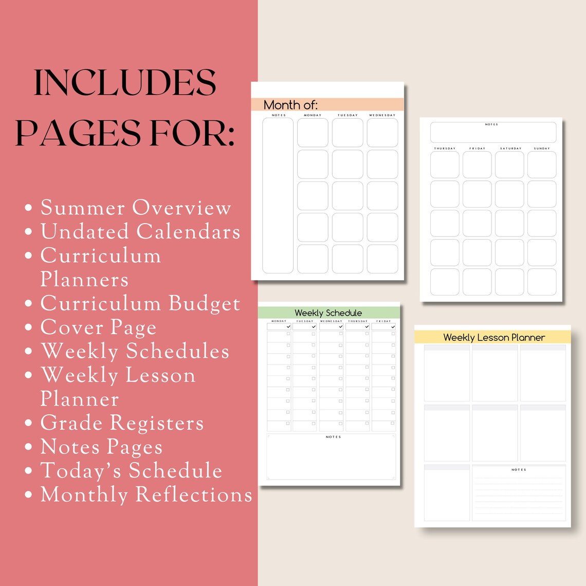 Summer School Planner 12 Week Undated Pre K to High School - Etsy