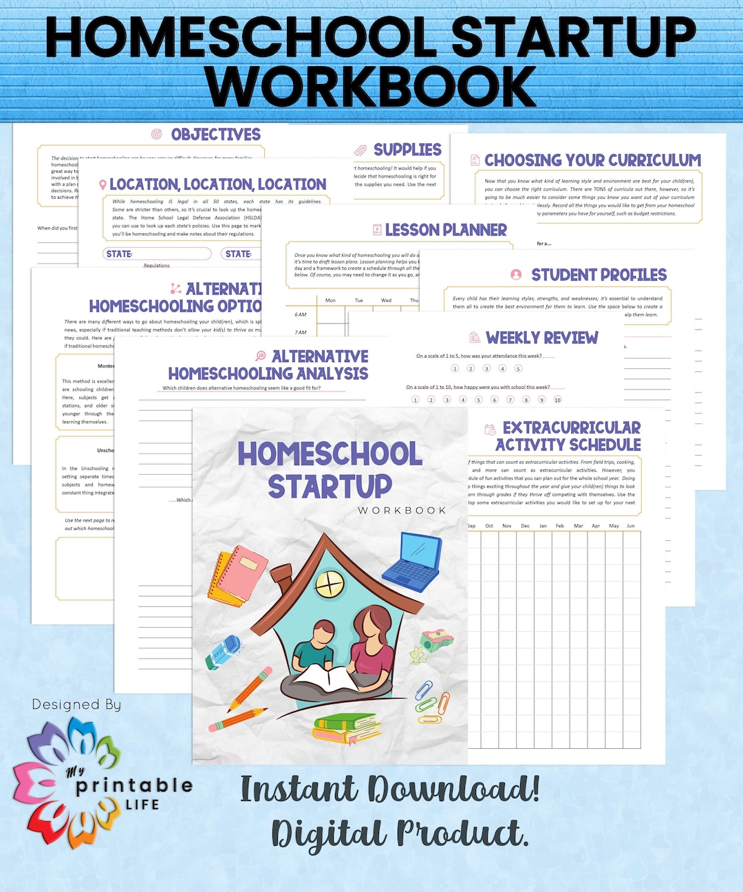 Homeschool Startup Workbook Printable Planner for Exploring Home School ...