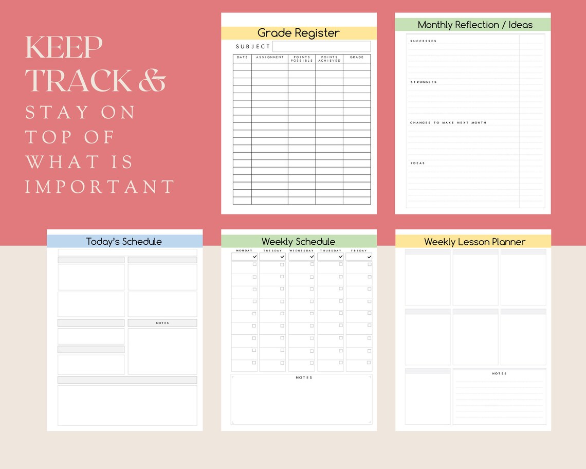 Summer School Planner, 12 Week Undated Pre K to High School and ...